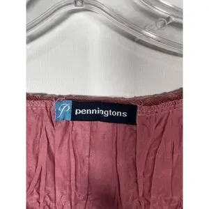 Penningtons | Tops | Y2k Mauve Pink Crinkle Satin Lace Trim Vneck ...